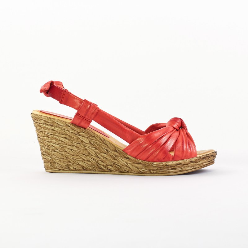 Marila 5000 Rojo | nu-pied compensés rouge printemps été chez TROIS PAR 3