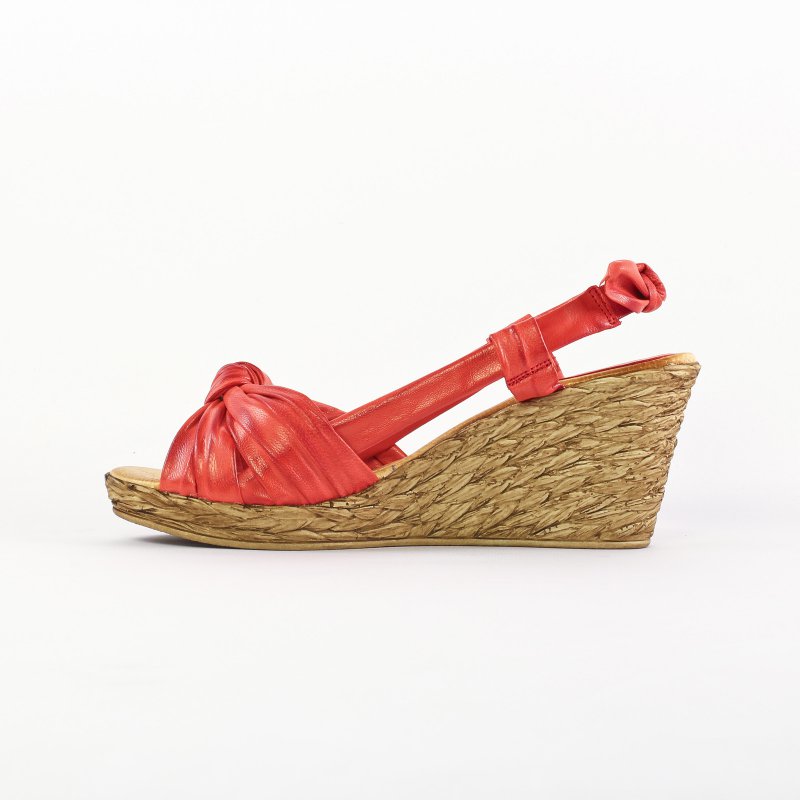Marila 5000 Rojo | nu-pied compensés rouge printemps été chez TROIS PAR 3