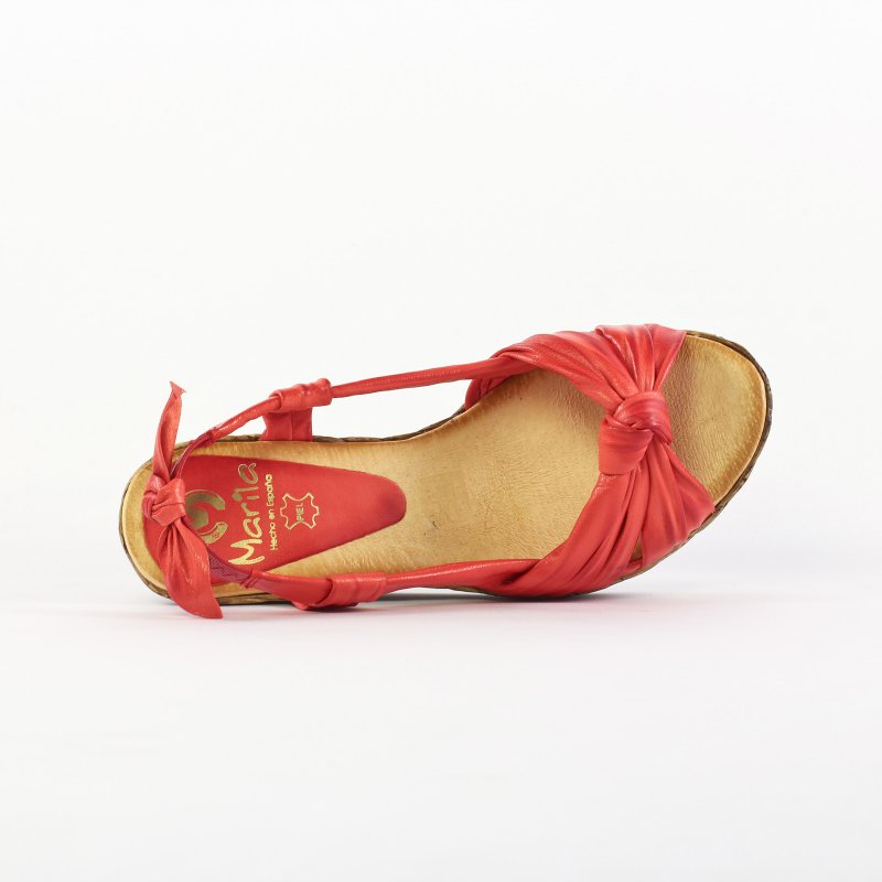 Marila 5000 Rojo | nu-pied compensés rouge printemps été chez TROIS PAR 3