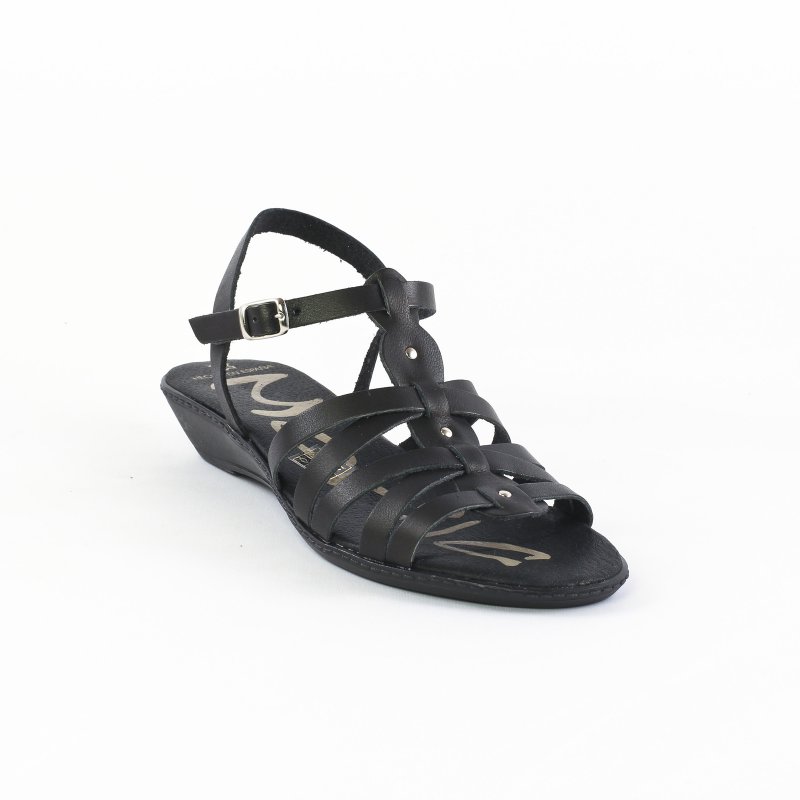 Marila 1646 Noir | sandales noir printemps été - TROIS PAR 3
