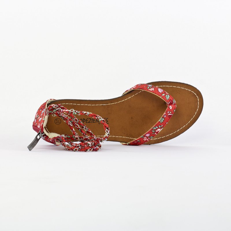 Les Tropeziennes Amanda Rouge | sandales rouge printemps été - TROIS PAR 3