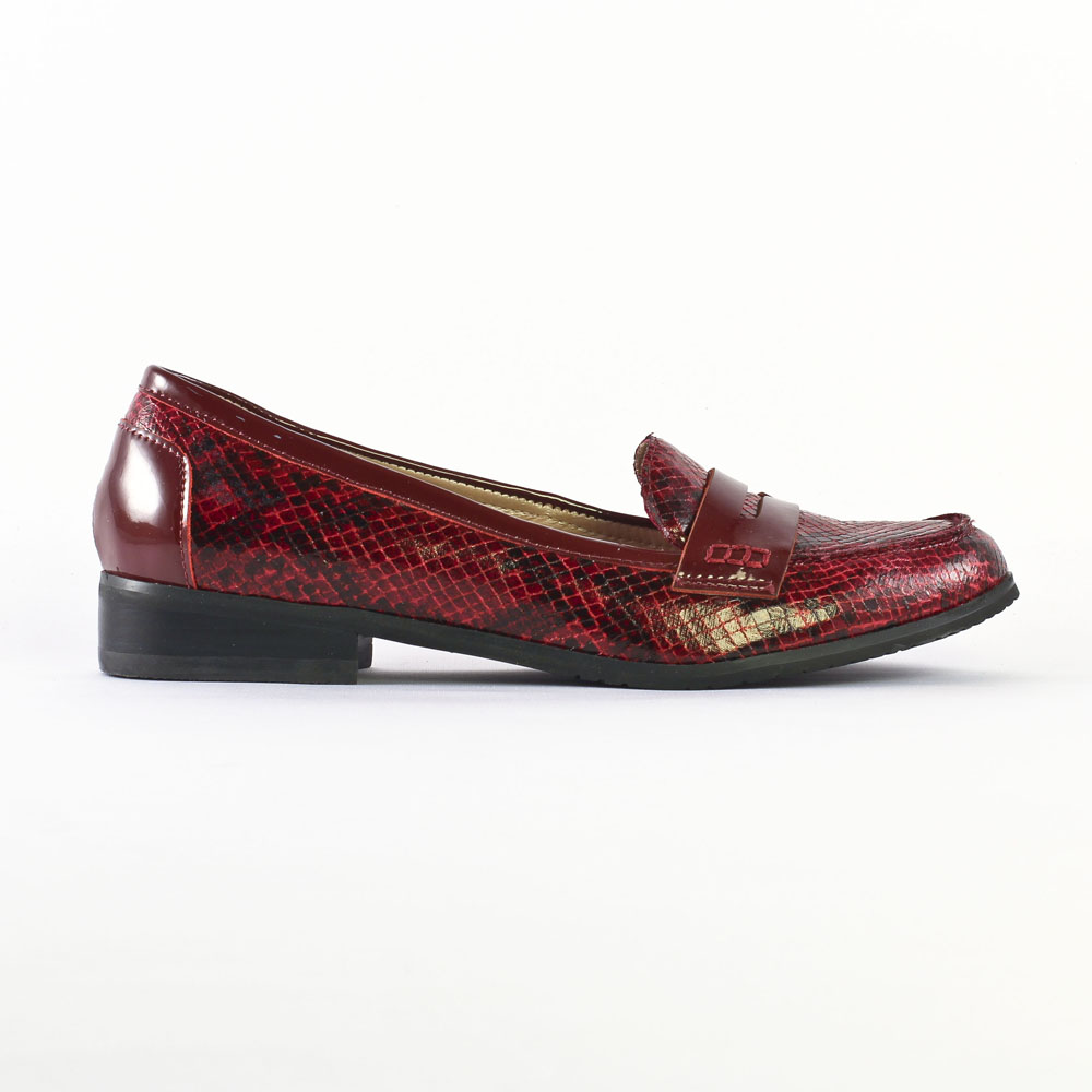Fugitive Quily Stpyt Rouge | mocassins rouge automne hiver - TROIS PAR 3